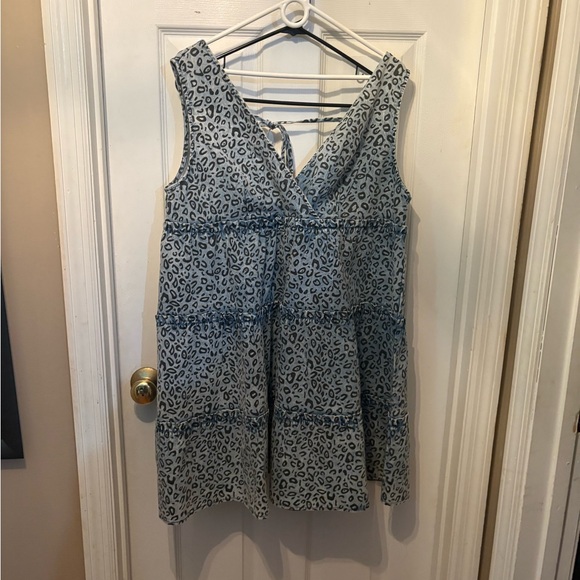 ODDY | Dresses | Oddy Blue Jean Leopard Print Dress | Poshmark